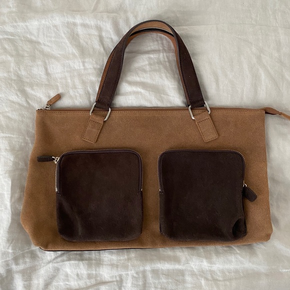 Club Monaco | Bags | Club Monaco Katherine Suede Leather Tote Bag ...